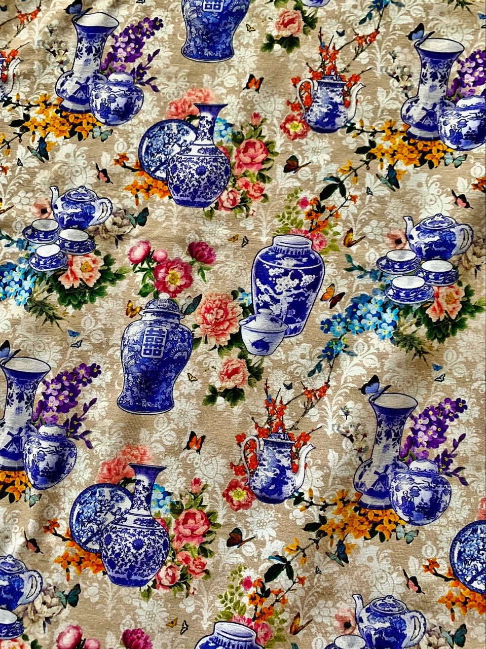 Buy porcelain fabric | Buy floral fabric | Hong Kong Sewing | 852 Fabric
